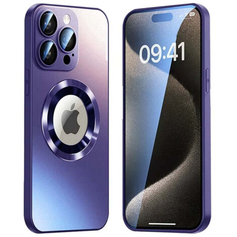 Coque magnetic case iphone 16 pro max avec protection dobjectif - violet