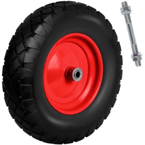 Roue de brouette increvable 400 8 noir rouge humberg