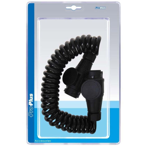 Cable spirale 35m 8 fils avec 2x fiche 13 broches pvc sous blister