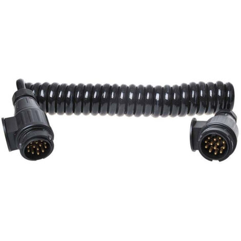 Cable spirale 35m 8 fils avec 2x fiche 13 broches pvc sous blister