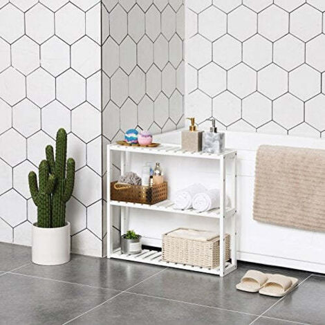 2 in 1 wall or free standing shelf for small spaces