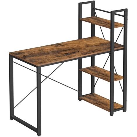 Computer desk 120 cm writing desk with storage shelves on left or right ...