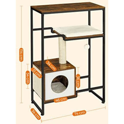 Vintage cat tree with sisal trunks cuddly cave