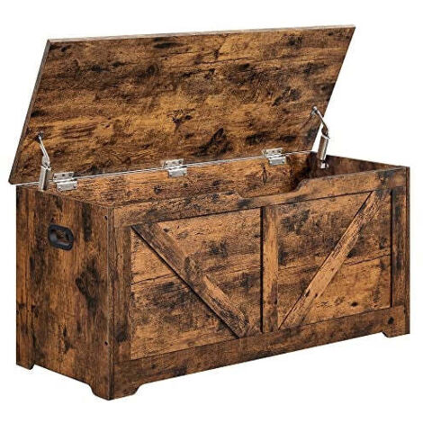 Safety hinged storage bench with high load capacity