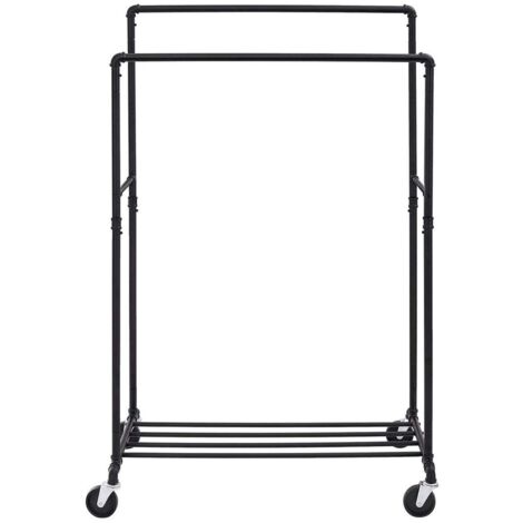 Industrial pipe clothes rack on wheels maximum load of 110 kg double ...