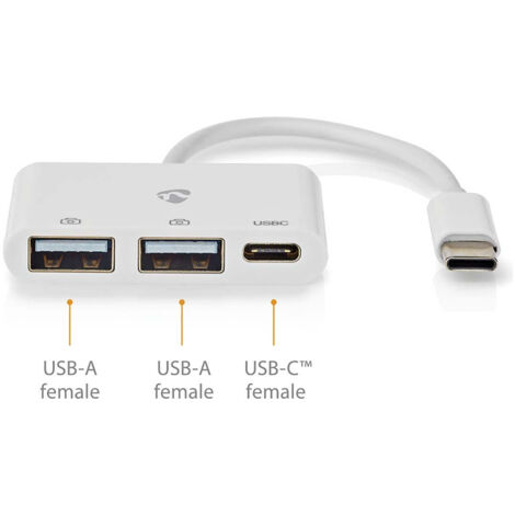 Hub usb 1x usb c 1x usb c 2x usb 20 a femelle ports 3 ports ...