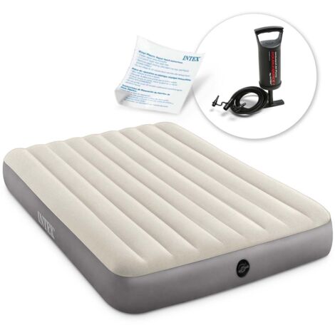 Matelas gonflable 203x152x25 cm avec pompe a piston intex 64103