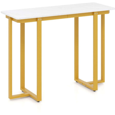 Console marbre 107x40 cm avec plateau effet blanc chic serie Verona ...