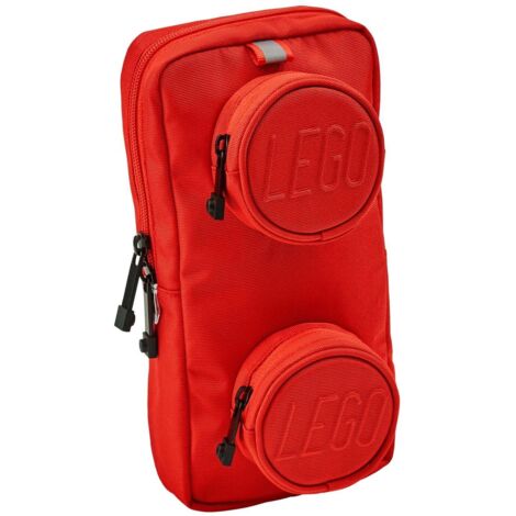 Sac bandoulière pour briques LEGO 1x2, couleur rouge vif