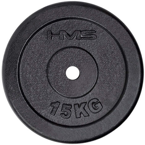 Disque de poids noir de 15 kg pour la musculation