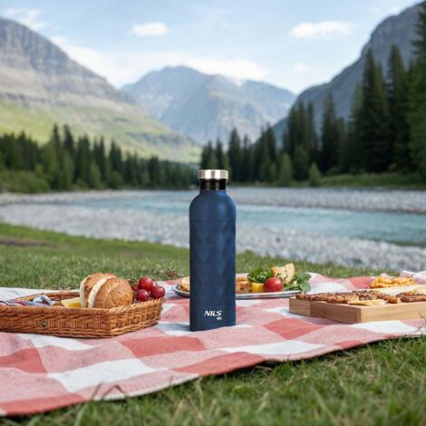 Bouteille d'eau touristique, 750 ml, bleue