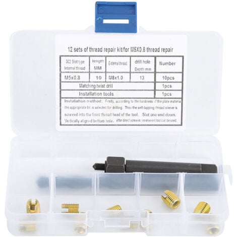 Kit de réparation de filetage M5 x 0.8, ensemble d'outils d'insertions ...