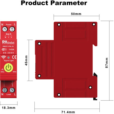 TUYA WiFi Intelligent Circuit Breaker 1P Reclosing Timer Din-Rail ...