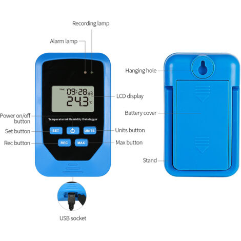 Mini USB Humidity Temperature Data Logger Rh Temp Datalogger Recorder ...