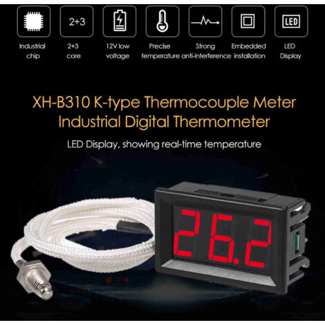 XH-B310 Thermomètre numérique industriel 12 V Compteur de température ...
