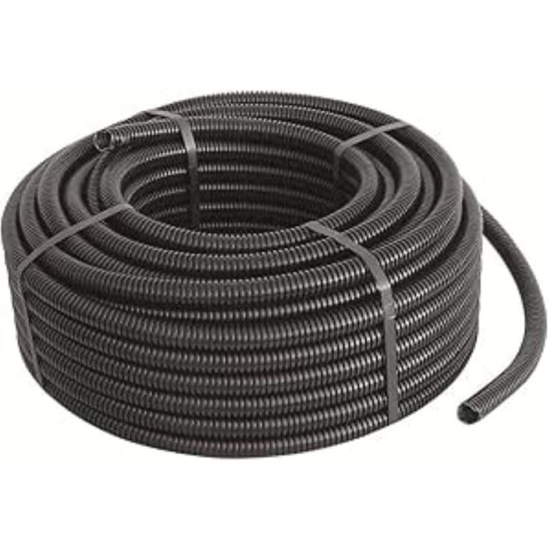 Tubo corrugato isolante nero Ø32 mm con tirafilo rotolo da 25 metri pvc autoestinguente tubifor ...