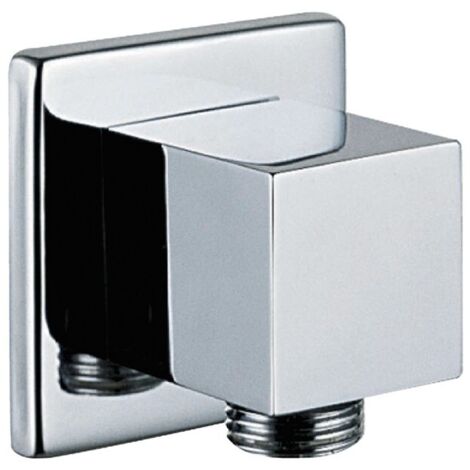 Presa d'acqua angolo con rosono quadro per saliscendi ottone cromo idro ...