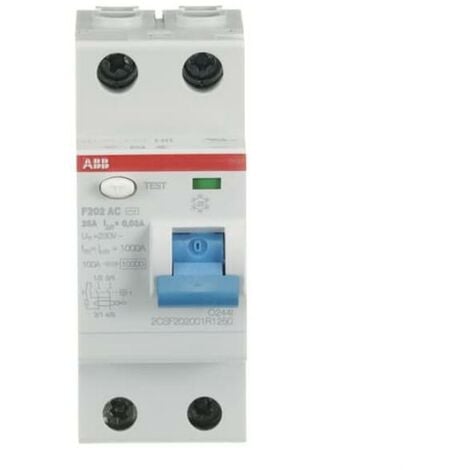 Interruttore differenziale puro f202 ac 25a 30ma 2p abb f427800