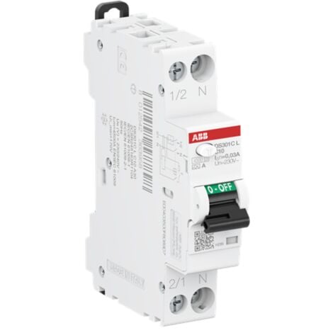 Interruttore magnetotermico differenziale ds301c l c10 a30 1 modulo 4,5 ka abb ds301clc10a30