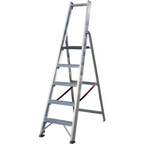 Scala alluminio 5 gradini professionale a cavalletto frigerio sca 6026/05