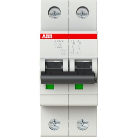 Interruttore magnetotermico automatico s202l c32 4,5ka 2p abb s598514