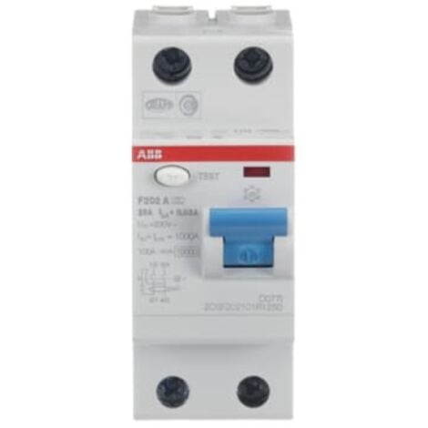 Interruttore differenziale puro f202 a 25a 30ma 2p abb f427825