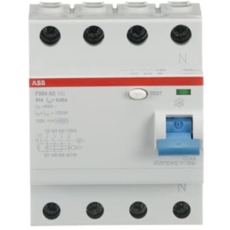 Interruttore differenziale puro 4 poli f204 ac 63a 300ma abb f427820