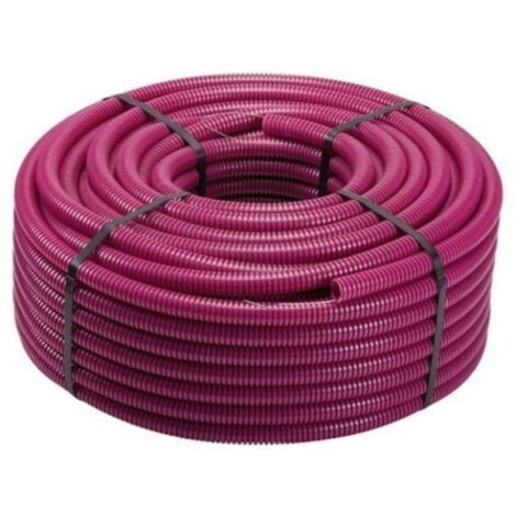 Tubo corrugato isolante lilla Ø20 mm con tirafilo rotolo da 100 metri pvc autoestinguente ...