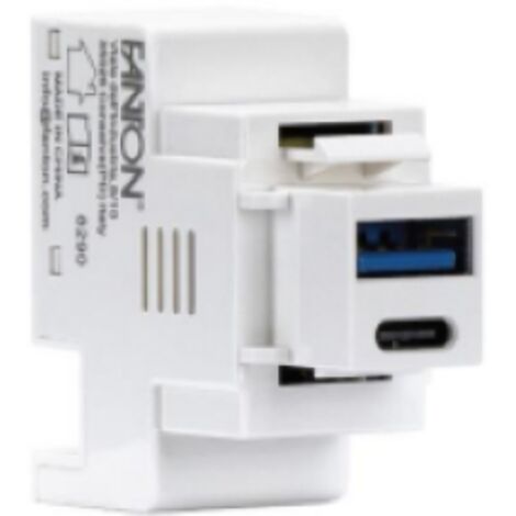 Alimentatore compatto da incasso keystone presa usb-a+c 3a 20w power ...