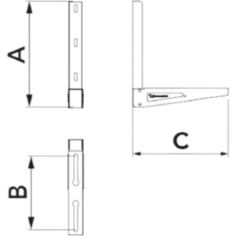 Mensola standard climatizzatore parete acciaio elettrozincato 160 kg ...