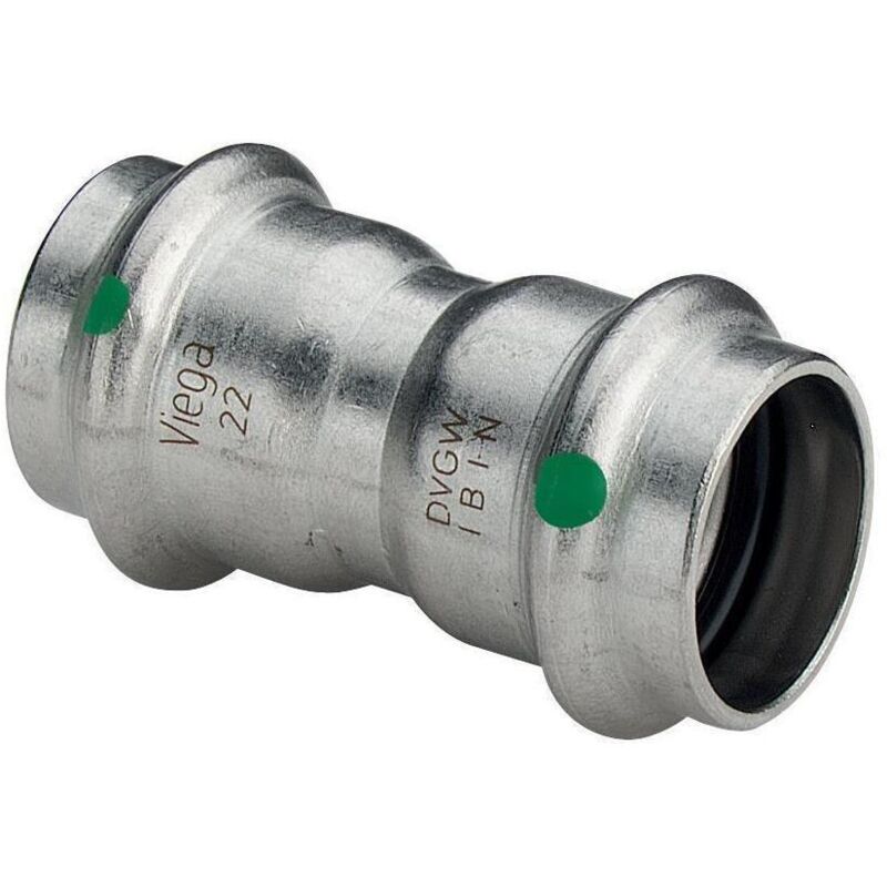 Viega Sanpress Inox Muffe 436155 15mm, Stahl nichtrostend, SC-Contur