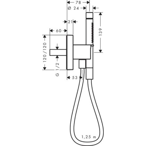 Axor Starck Organic Portereinheit 12626000 chrom Wannen Set, mit ...