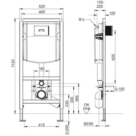 Villeroy & Boch WC Element ViConnect 92246100 Bauhöhe 112 cm, für ...