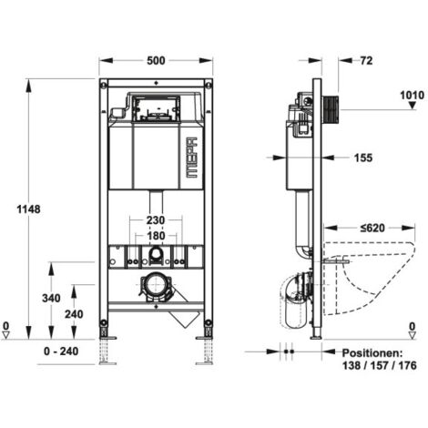 Mepa nextVIT Wand-WC-Element 514105 Systembauhöhe 120 cm
