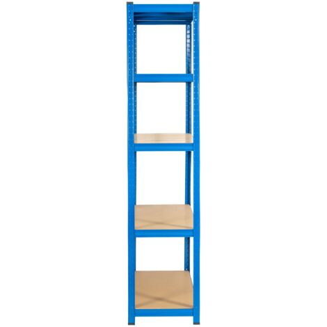 Five Bay Rhino Racking 5-Tier Garage Shelving Unit 180x120x40cm Blue ...