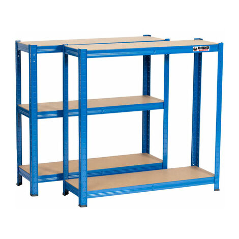 Six Bay Rhino Racking 5-Tier Garage Shelving Unit 180x90x40cm Blue ...