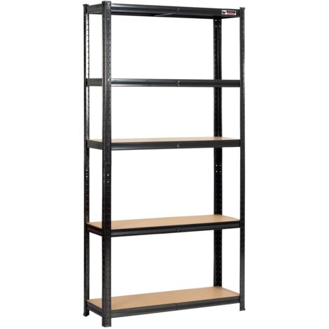 Rhino Racking 5-Tier Garage Shelving Unit 180x90x30cm Black 200kg per tier