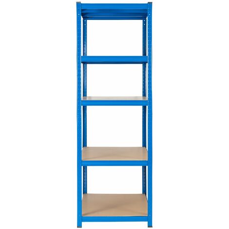 Two Bay Rhino Racking 5-Tier Garage Shelving Unit 180x120x60cm Blue ...