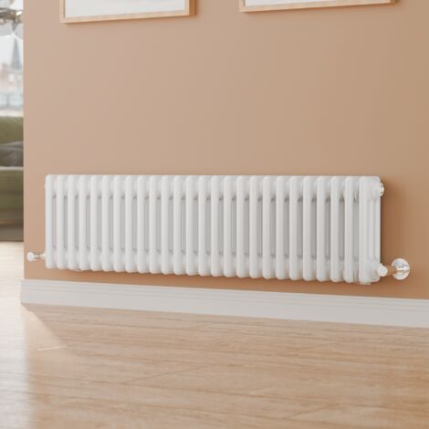 S'AFIELINA Traditional Cast Iron Style White 3 Column Horizontal ...