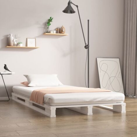Letto Singolo Moderno Struttura Letto Giroletto Bianco 90x190 cm in ...