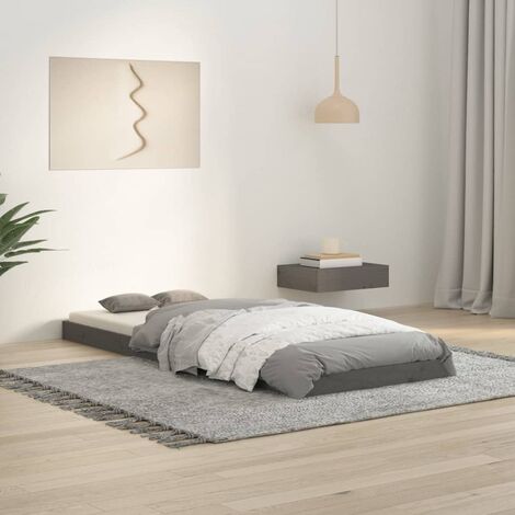 Letto singolo Moderno Struttura Letto Giroletto Grigio 75x190cm Legno ...