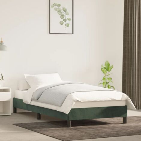 Letto Singolo Moderno Struttura Letto Giroletto Verde Scuro 90x190 cm ...