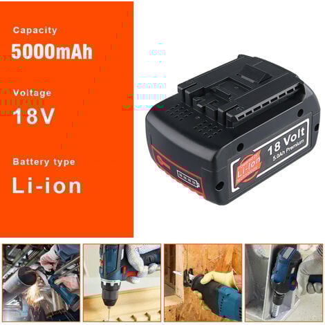 2X 5.0Ah Akku für Bosch 18V Professional GBA GSR GSB BAT618 BAT609 BAT620 BAT621 BAT610G