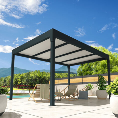 Pergola isotoit® MODERN îlot Gris anthracite 6,26x4,50m