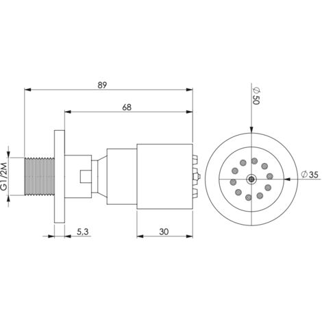 Idrogetto idromassaggio tondo incasso muro