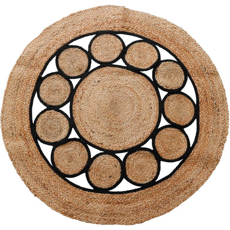 Tapis Boho en jute, rond, Ø 90 cm