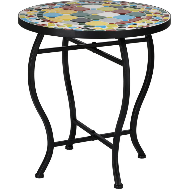 Table basse pour terrasse avec mosaïque, Ø 38 cm