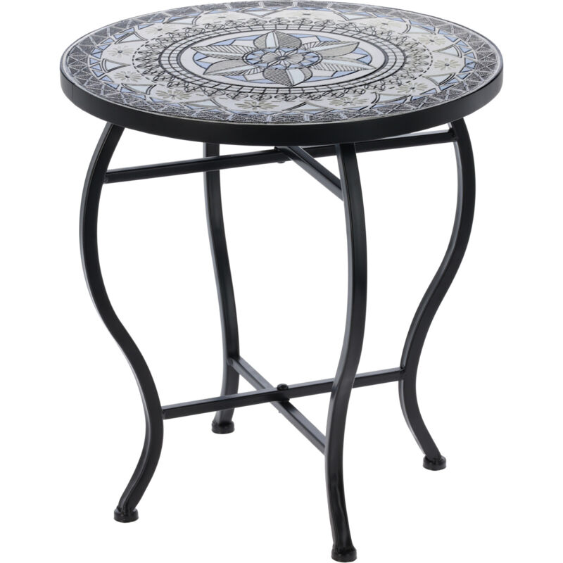 Table basse pour terrasse avec mosaïque, Ø 38 cm