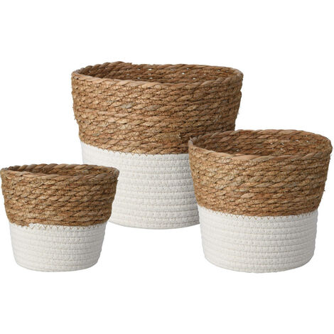Paniers de rangement en rotin, 3 pièces
