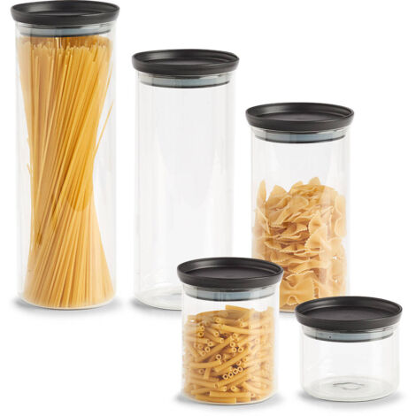 Récipient en verre avec couvercle en plastique, 1250 ml